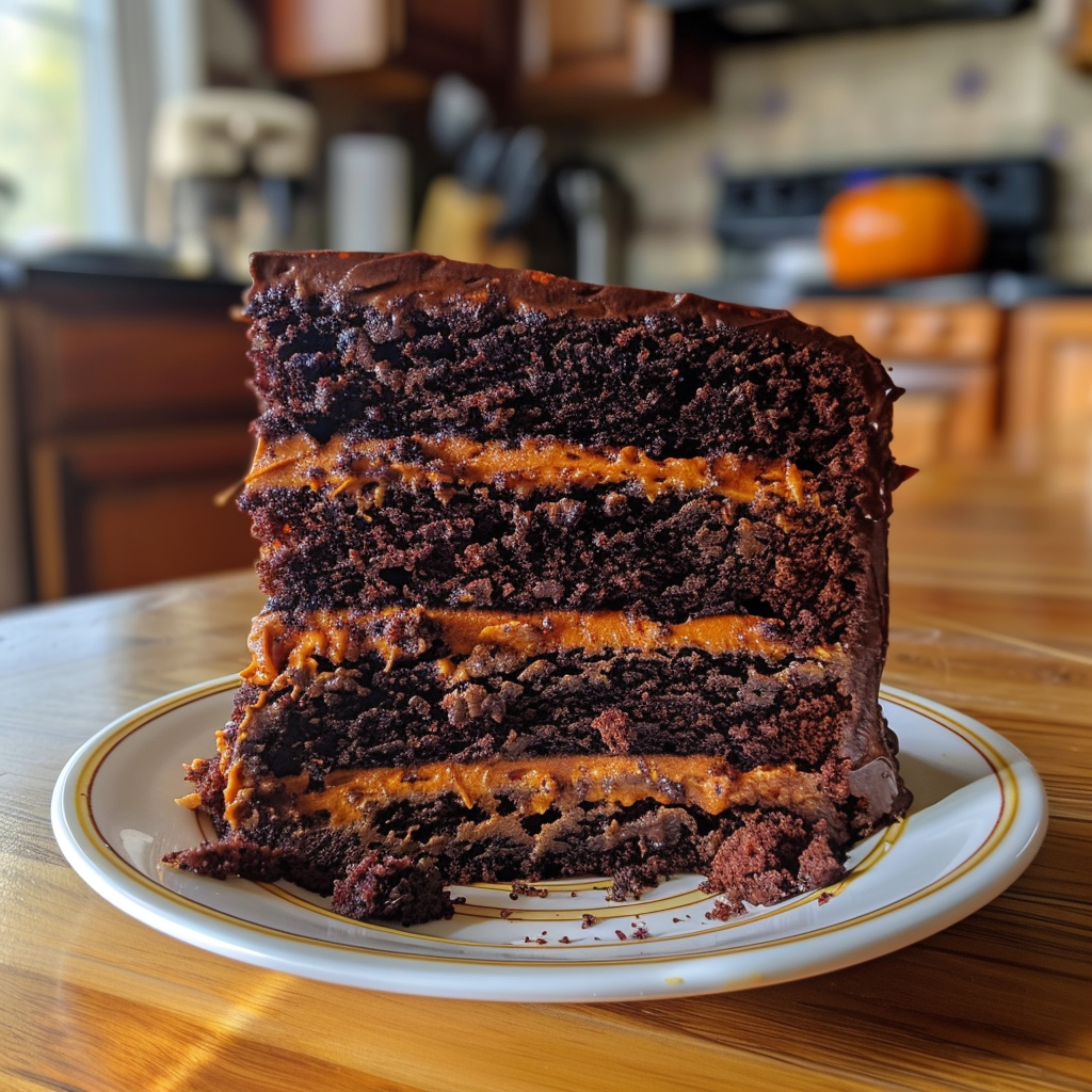 Moist Halloween Chocolate Layer Cake with Creamy Buttercream